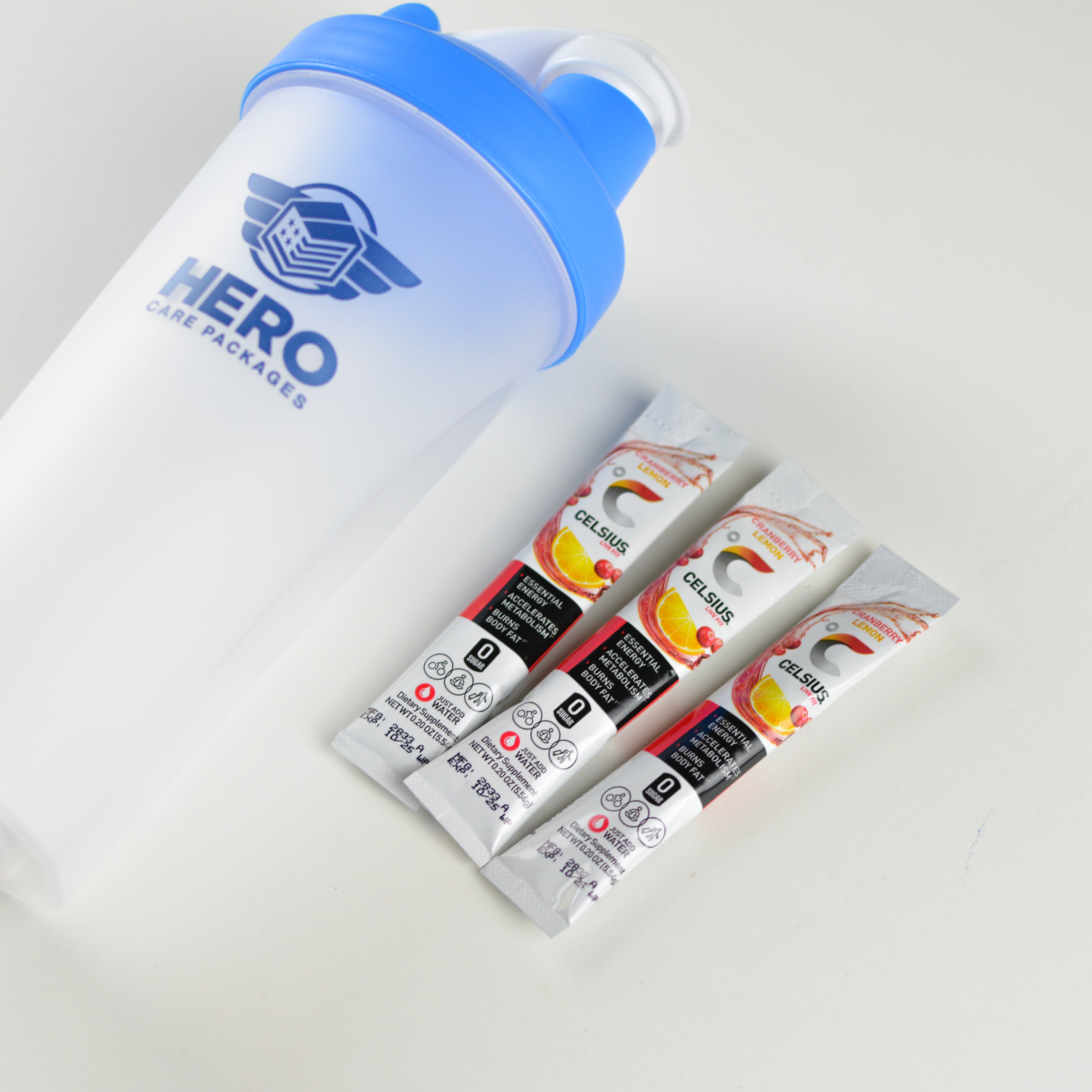 Shaker Bottle & Celsius Clean Energy Bundle – Hero Care Packages